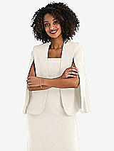 Open-front Split Sleeve Cape Jacket In Ivory | The Dessy Group