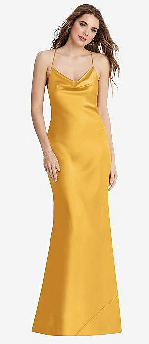 Bright Yellow Halter Bridesmaid Dresses