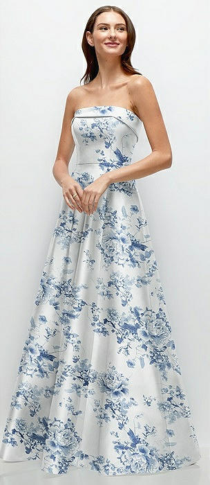 Cottage Rose Larkspur Floral Bridesmaid Dresses | Dessy Group