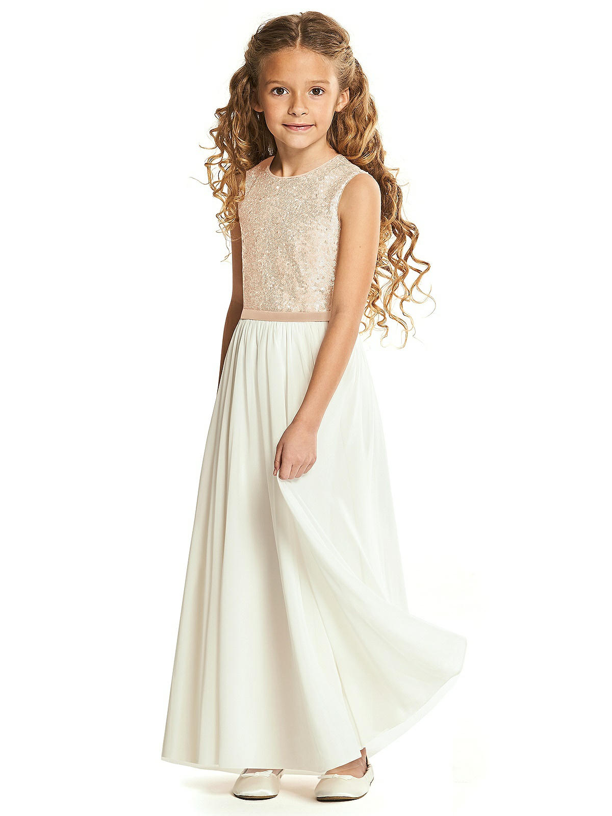 Flower Girl Dress Fl4061 In Rose Gold | The Dessy Group