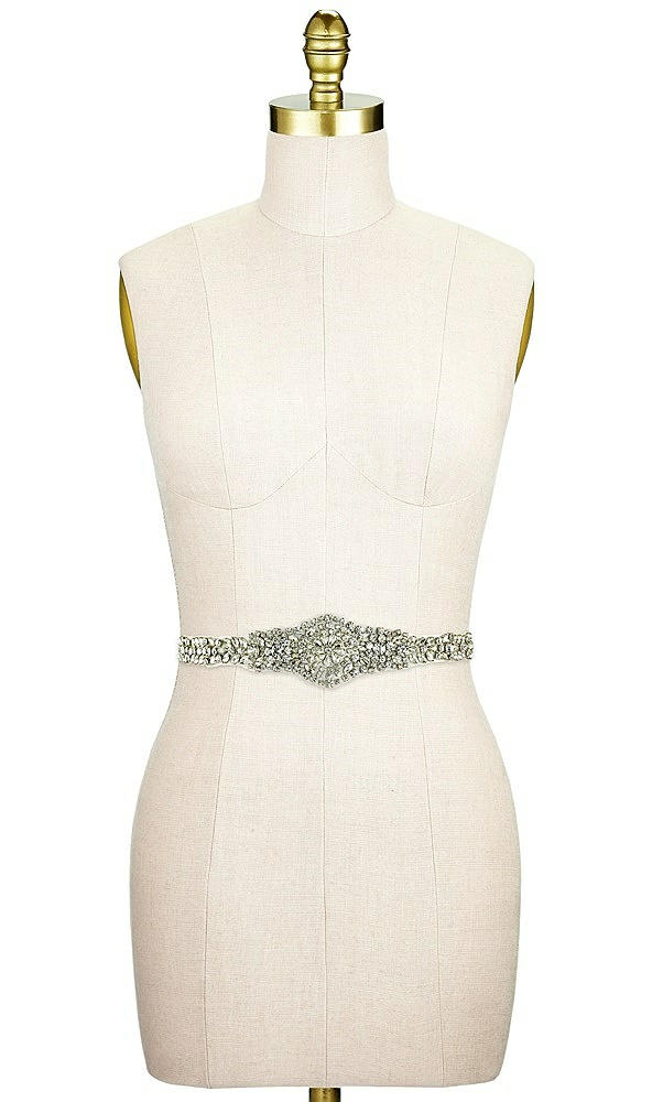 Bridget - Flower Spray Bridal Sash In Ivory | The Dessy Group