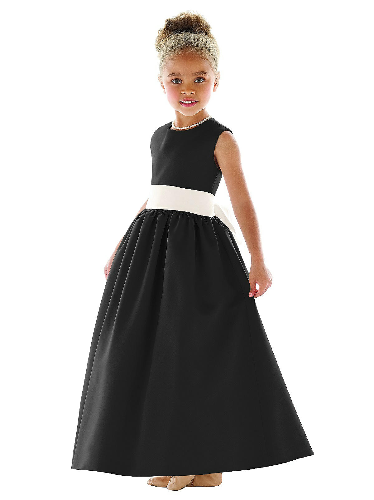Flower Girl Dress Fl4021 In Black & Ivory | The Dessy Group