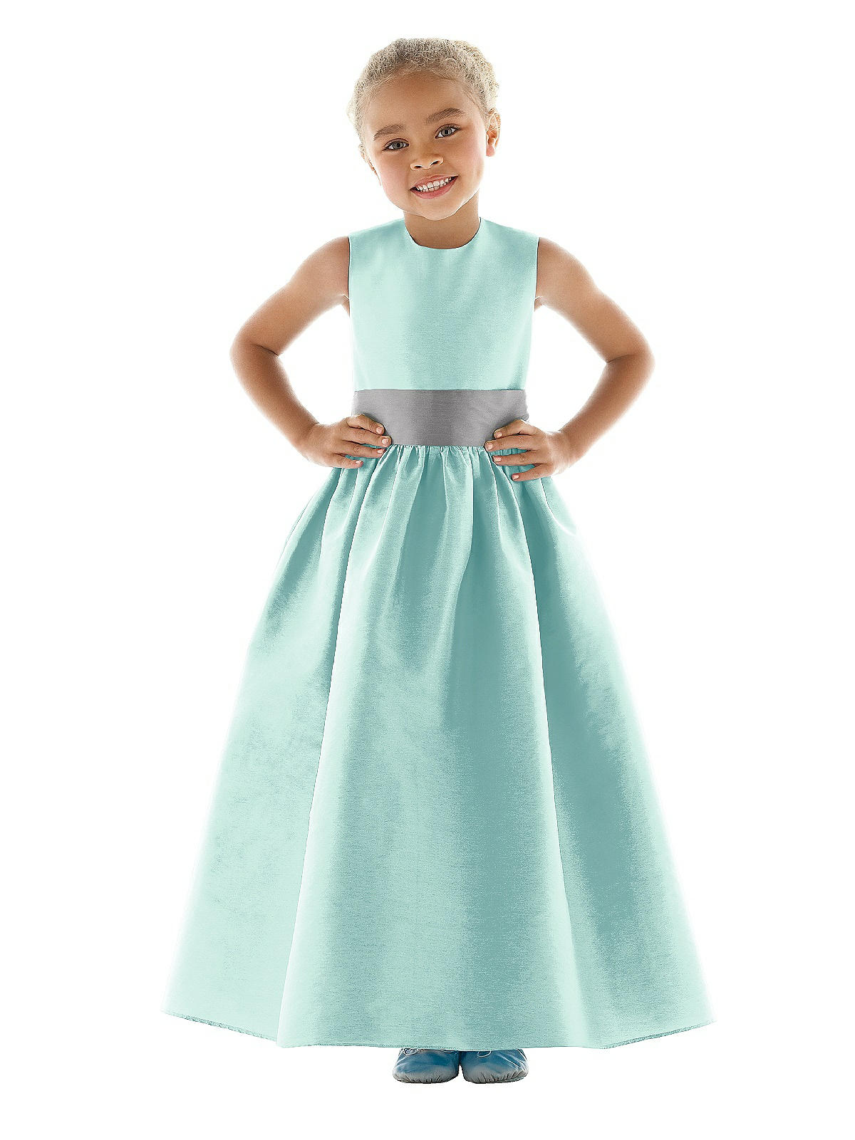 Flower Girl Dress Fl4025 In Seaside & Quarry | The Dessy Group