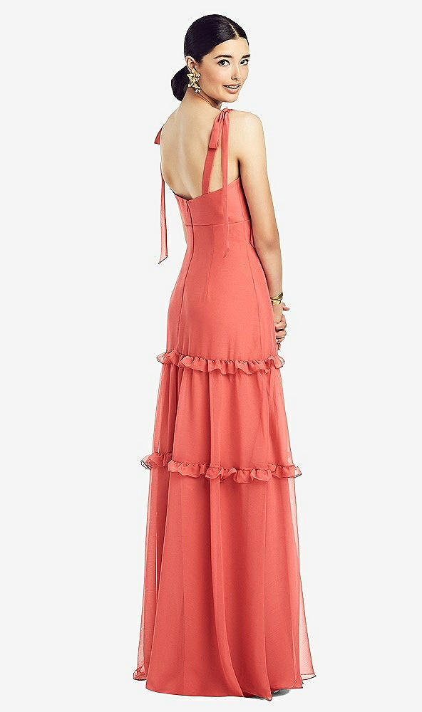 Bowed Tie-shoulder Chiffon Bridesmaid Dress With Tiered Ruffle Skirt In ...
