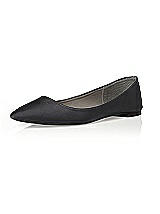 Chelsea Satin Ballet Wedding Flats In Black | The Dessy Group