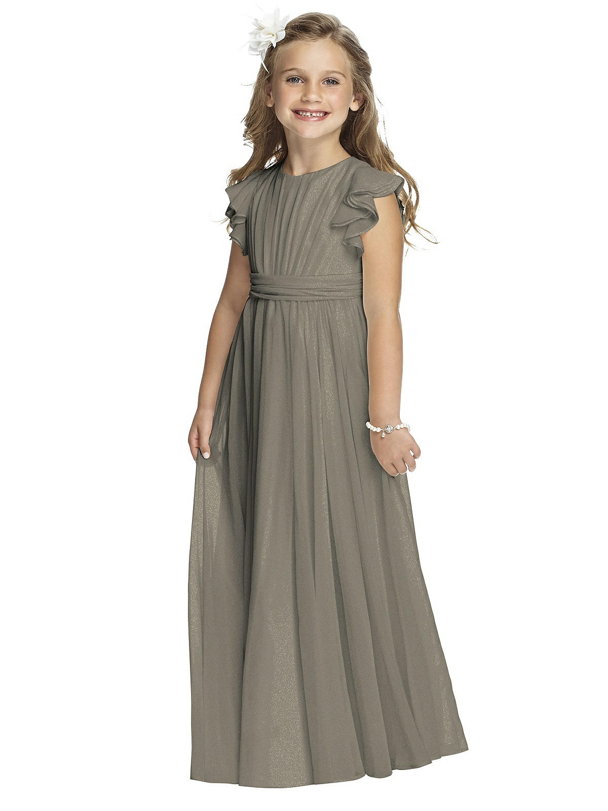 Flower Girl Shimmer Dress Fl4038ls In Mocha Gold | The Dessy Group