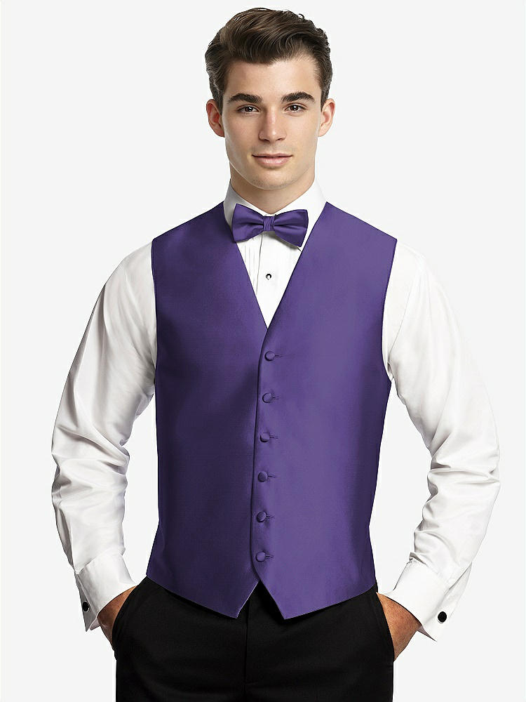 Yarn-dyed 6 Button Tuxedo Vest By After Six In Regalia - Pantone Ultra ...