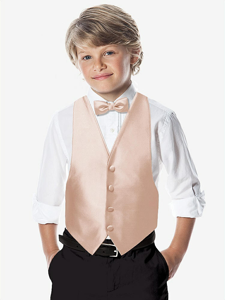 Yarn-dyed Boy's Backless Vest By After Six In Cameo | The Dessy Group
