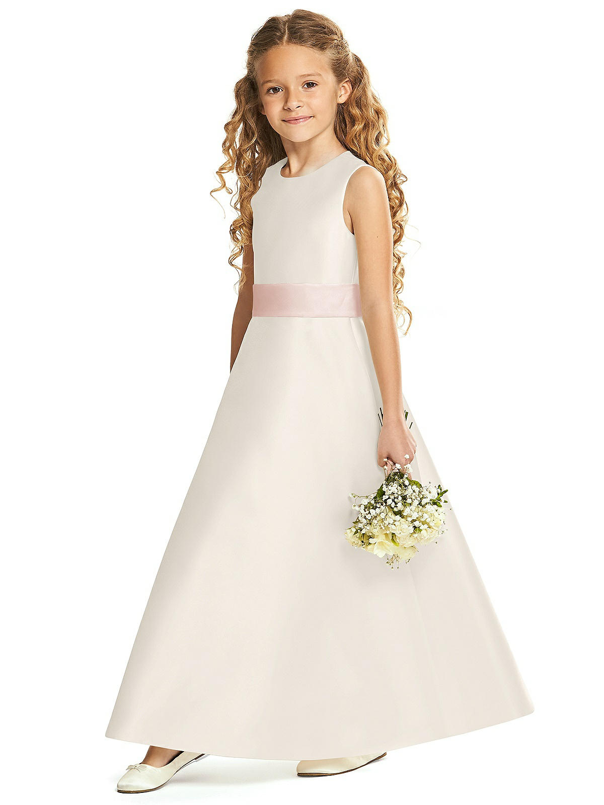 Flower Girl Dress Fl4062 In Ivory & Blush | The Dessy Group