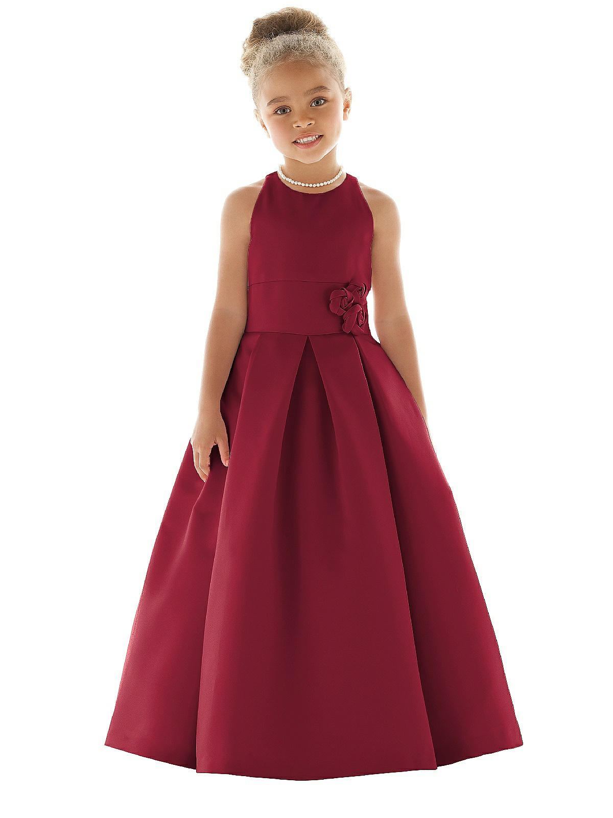 Flower Girl Dress Fl4022 In Burgundy | The Dessy Group