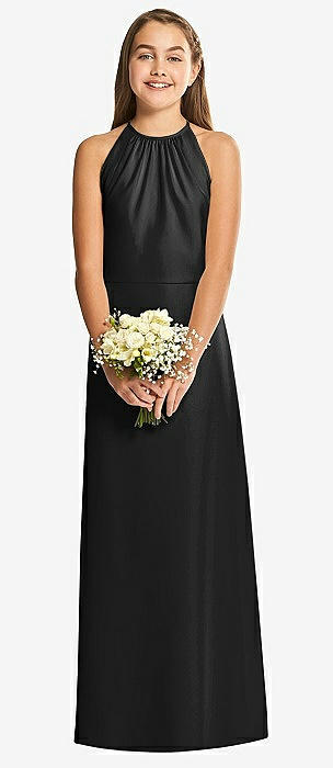 Black Crepe Junior Bridesmaid Dresses