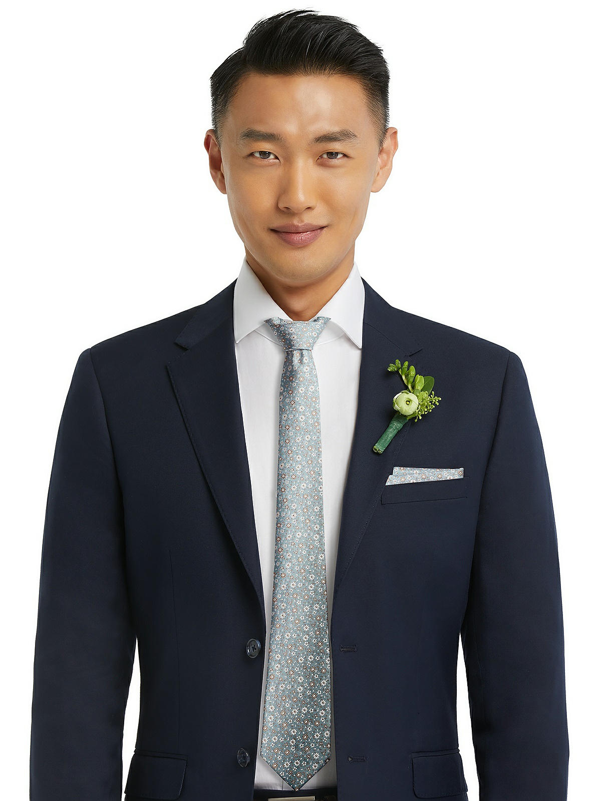 Arnit Floral Jacquard Modern Necktie In Icelandic/topaz/ivory | The ...