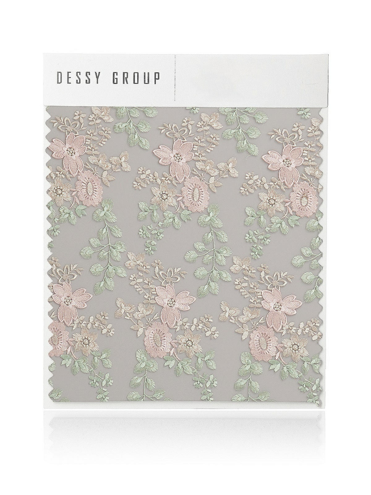 Ivy Fleur Embroidery Swatch In Cashmere Gray | The Dessy Group