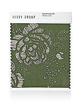 Embossed Gilt Floral Satin Twill Swatches In Olive / Gold | The Dessy Group
